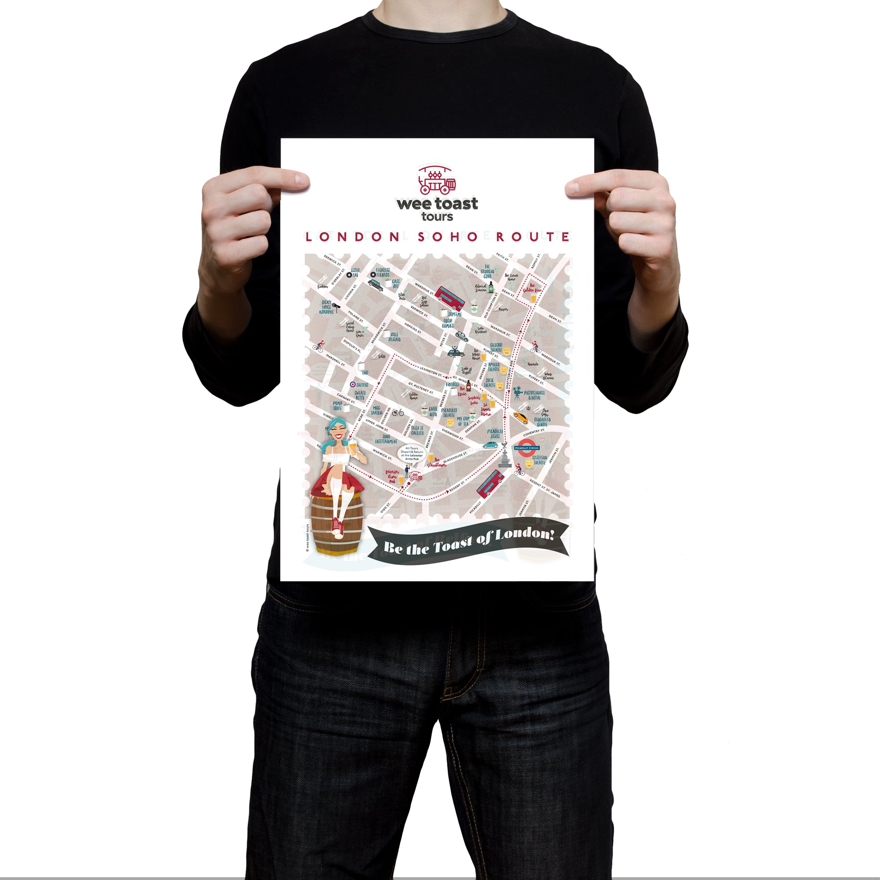 London Soho Map Art Print by Wee Toast Tours – Wee Toast Tours ...